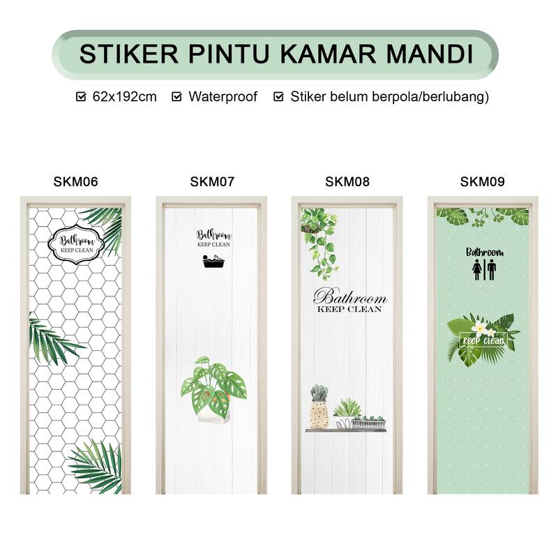 Sticker Pintu kamar mandi motif shabby chic - Shop | Tokopedia