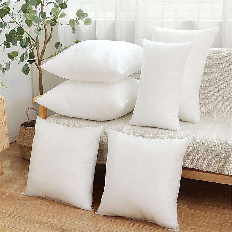 White Square Pillow Cushion Insert w/Premium Hollow Fill Comfort ...