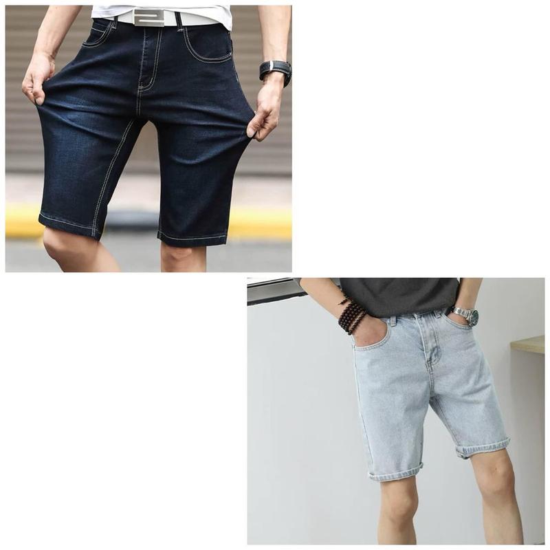 Denim Fabric Fashion Stretchable Maong Shorts for Men with Pockets ...