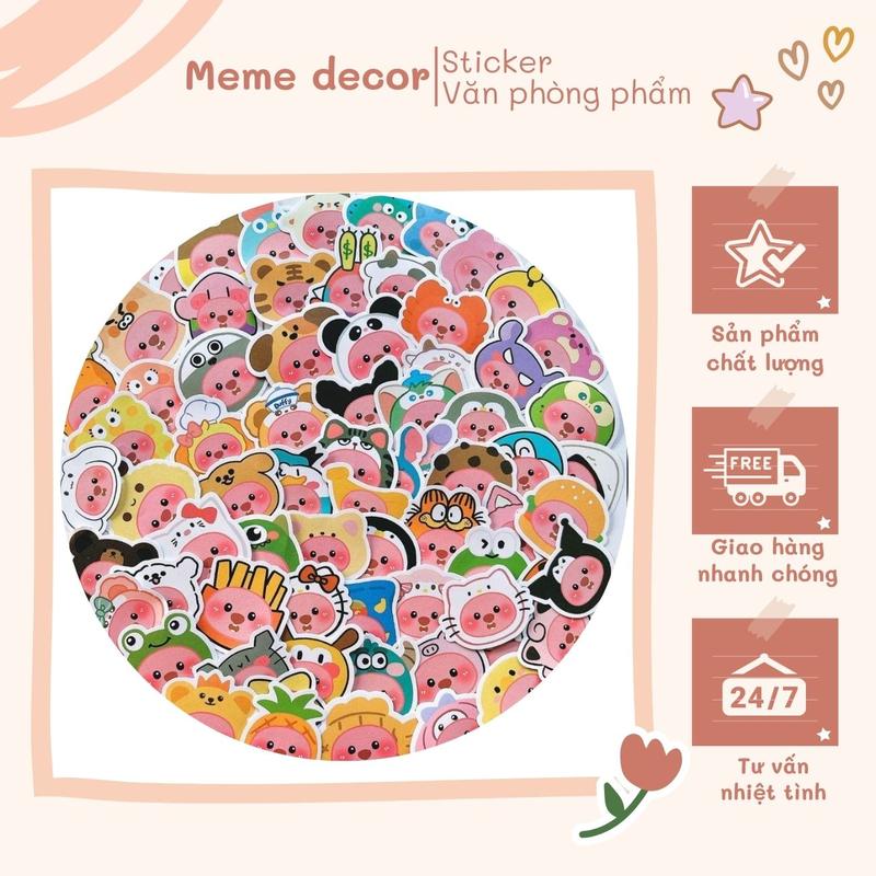 Set 100 sticker loopy đội nón cosplay ngộ nghĩnh đáng yêu dùng - TikTok ...