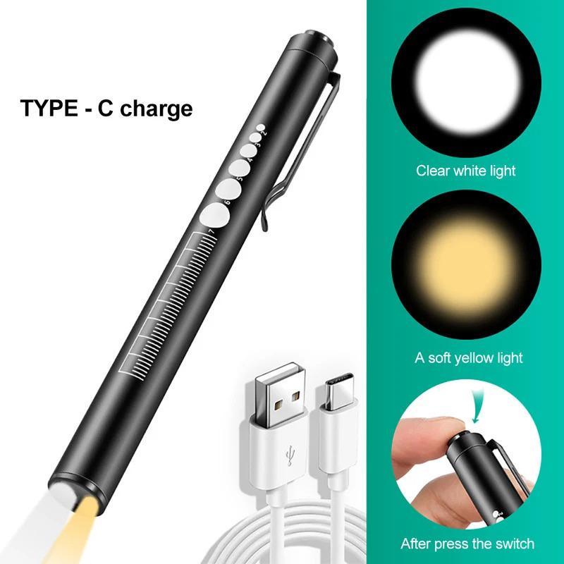 USB Rechargeable Medical Handy Pen Light Mini Nursing Flashlight ...