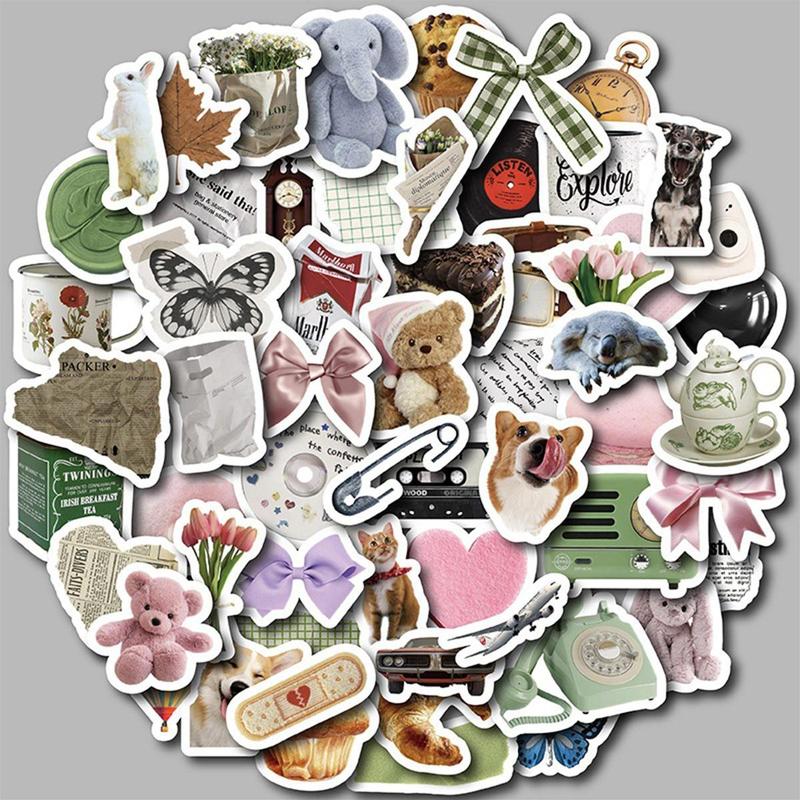 58pcs Cute Ins Style Cartoon Stickers DIY Decoration Graffit - TikTok ...
