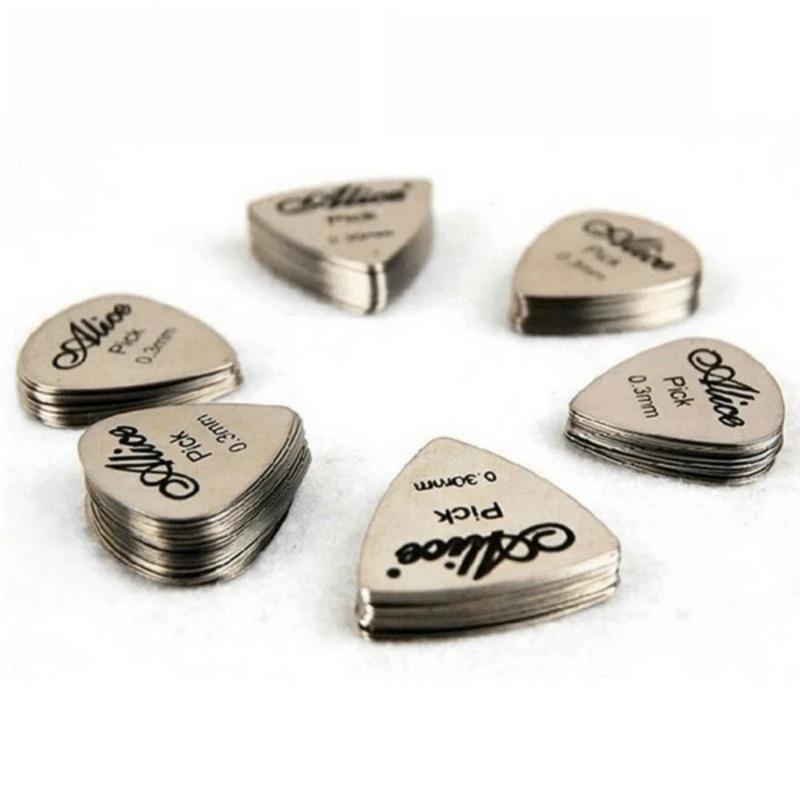 Petik Gitar Logam, Alice, Nipis 0.3mm, Tahan Lama, Warna Perak ...