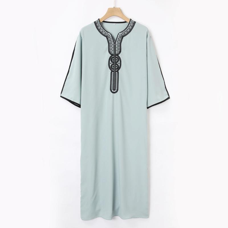 Arab Men's Robe European and American Muslim Flower Embroidery - TikTok ...