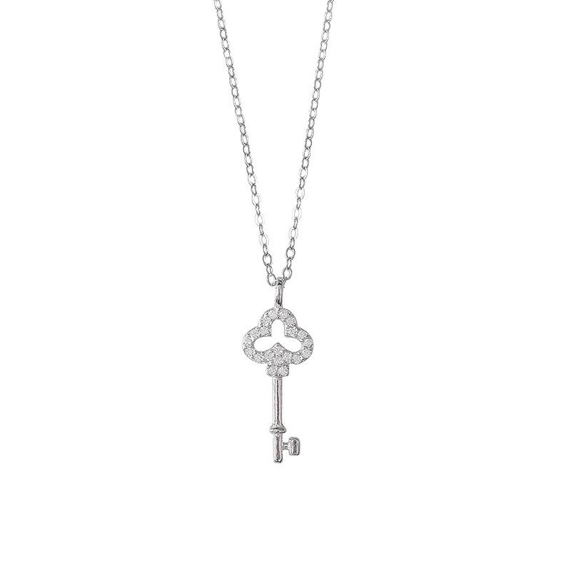 Sparkling Full Rhinestone Key Necklace Women's Light Luxury High-Grade ...