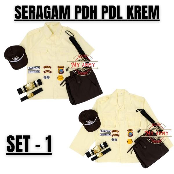 Jual BAJU SERAGAM PDH PDL SATPAM SECURITY KREM TERBARU SERAGAM SECURITY ...