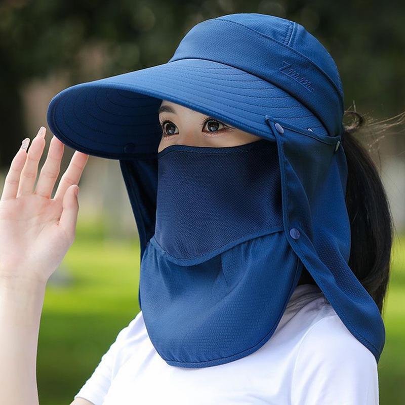 Women's Full Face Sun Hat Topi Matahari UV Protection Wide Brim ...
