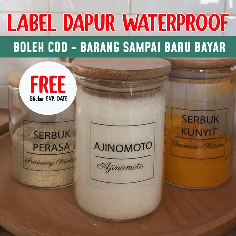 Sticker Dapur Waterproof Dwibahasa Size 5cm x 5cm (54pcs) Readylist ...