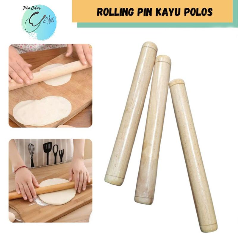 Rolling Pin Kayu Panjang 30cm dan 20 cm/Penggiling Adonan Gulung ...