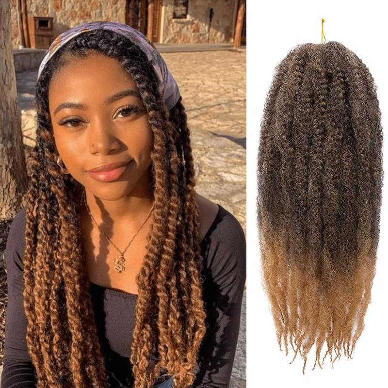 8 Packs 18 Inch Marley Hair Braiding Twists Hair, Ombre Afro Kinky ...