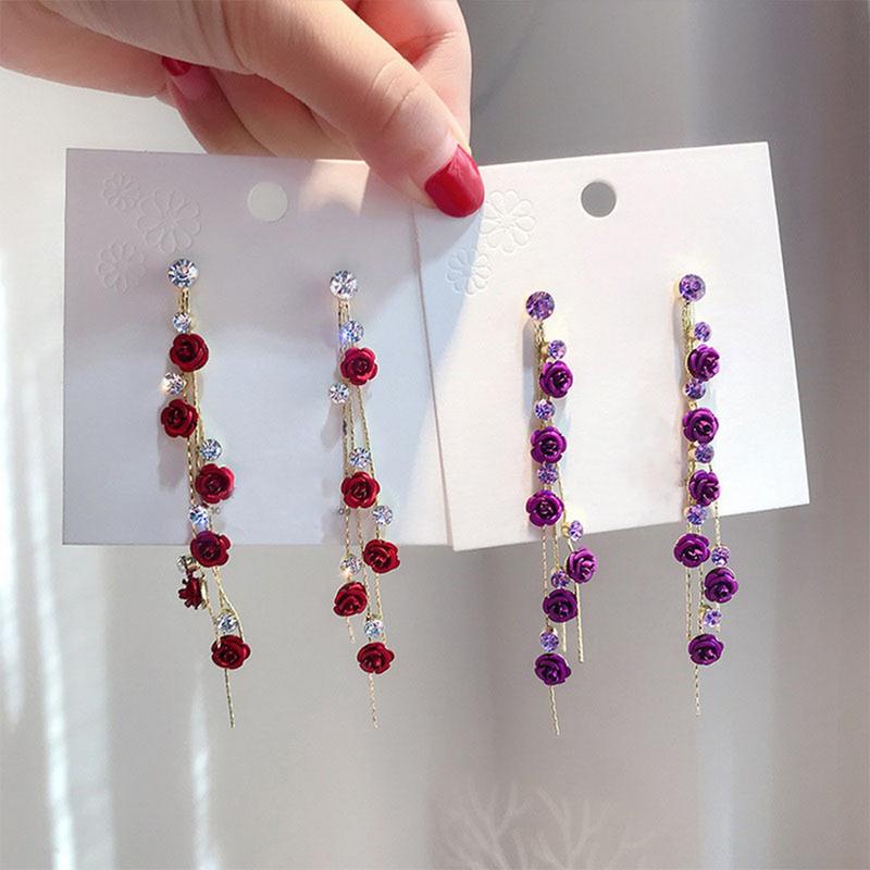 Anting-anting Bunga, Panjang, Rekaan Bunga Mawar, Anting-anting ...