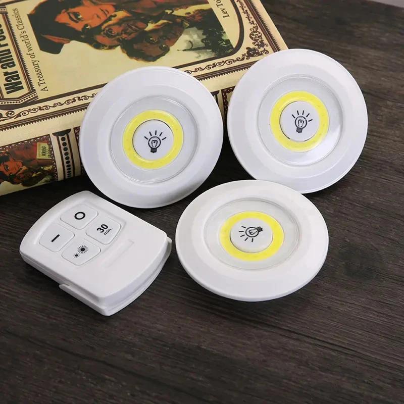 3W Smart COB Under Cabinet Light Mini LED Wireless Remote Control ...