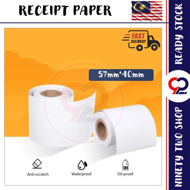 Thermal Paper Roll 57mm x 40mm CORELESS Kertas Receipt Foodpanda ...