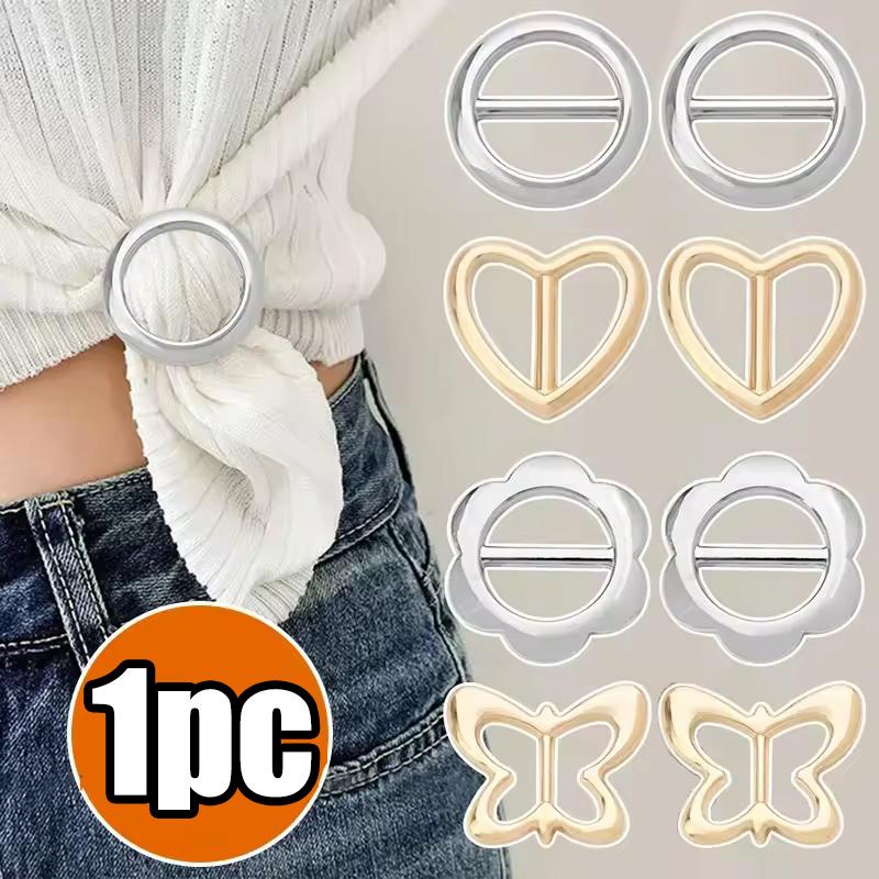 Fashion Waist Metal Corner Knotted Clasp Silk Scarf Shirt Buckles ...
