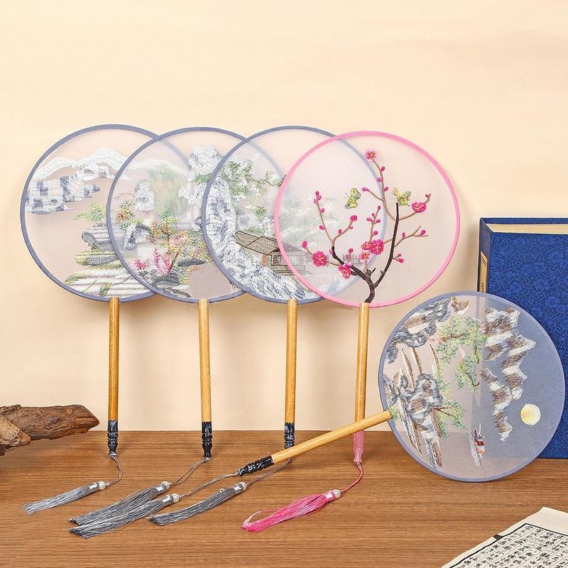 HanFu Chinese Style Chinese Embroidery Fan Handheld Translucent ...