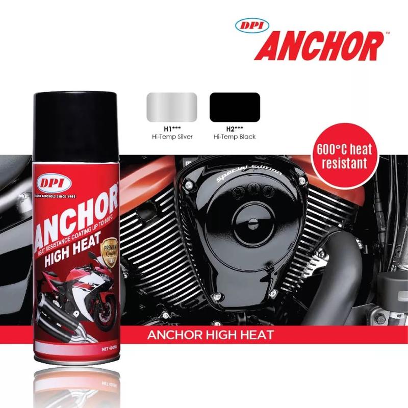 ANCHOR SPRAY PAINT H1 Hi-Temp Silver/H2 Hi-Temp Black/A1H2(MATTA ...