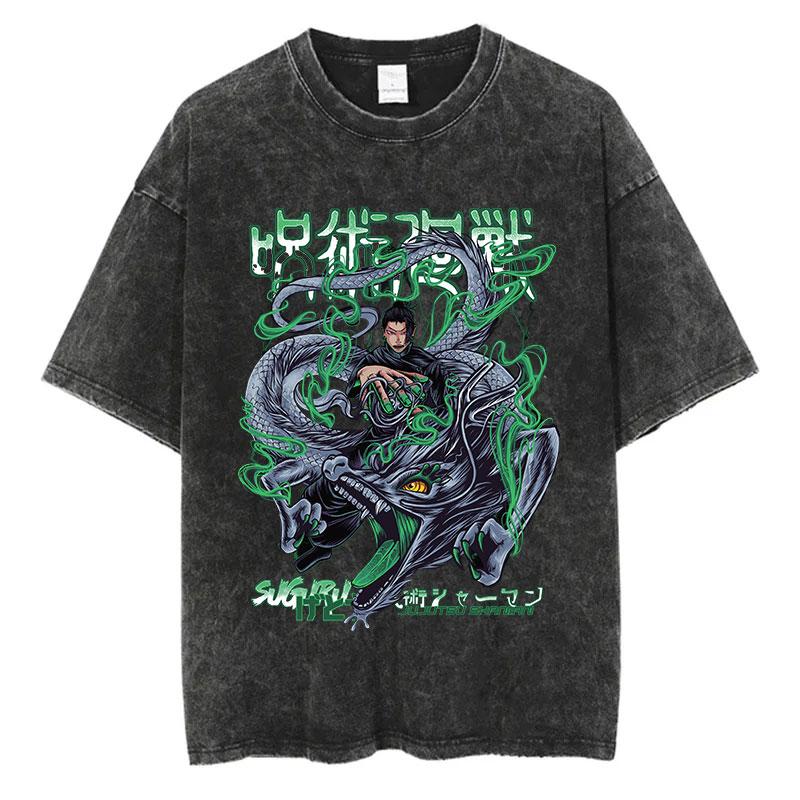 Baju Atasan Lengan Pendek, Corak Anime Bercetak 3D, Baju-T Longgar ...