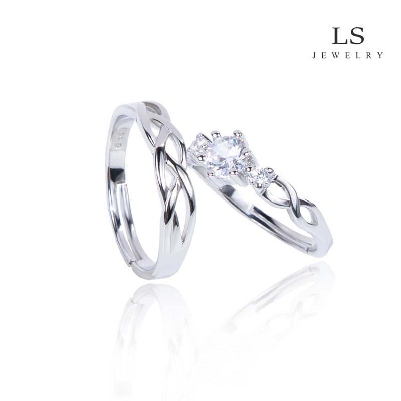 LS jewelry เซ็ต 2 แหวน แหวนผู้หญิง แหวน ปรับได้ แหวนของขวัญ พร้อมกล่อง ...
