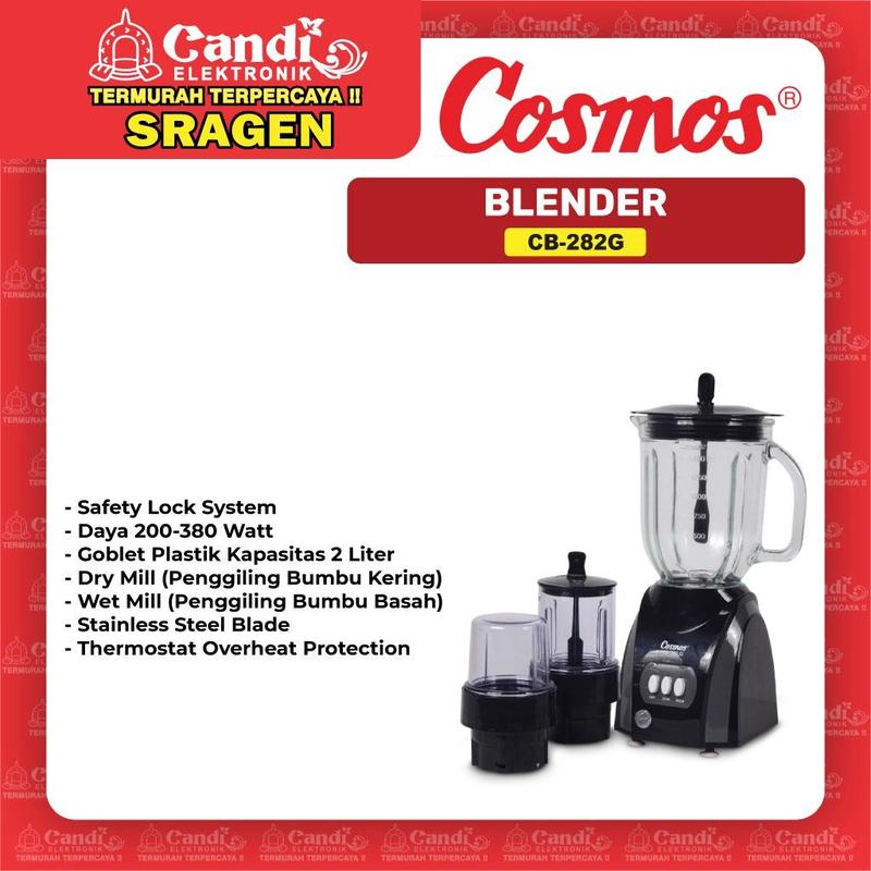 COSMOS Blender 3 In 1 Kaca Kapasitas 2 Liter - CB 282 G - Candi ...