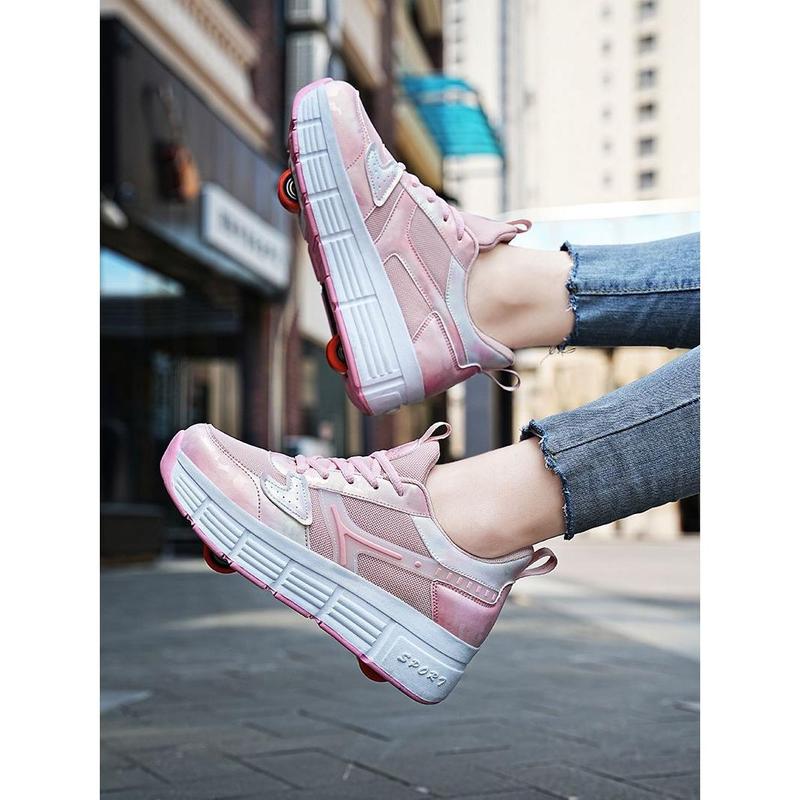 Huiluo Heelys Skates Rollerskate LED Light Shoes with Shoelace - TikTok ...