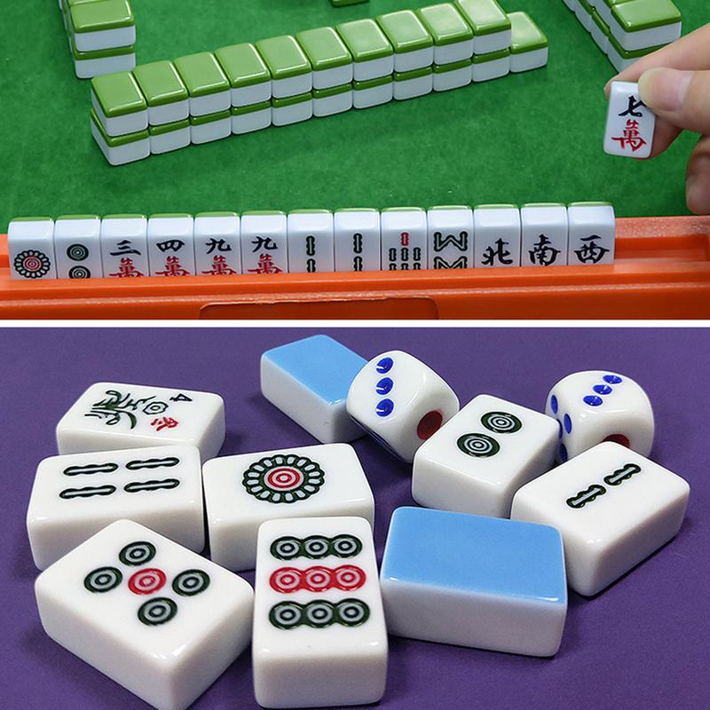 Faconbe-144Pcs/Set Mahjong Portable Entertainment Melamine Party ...