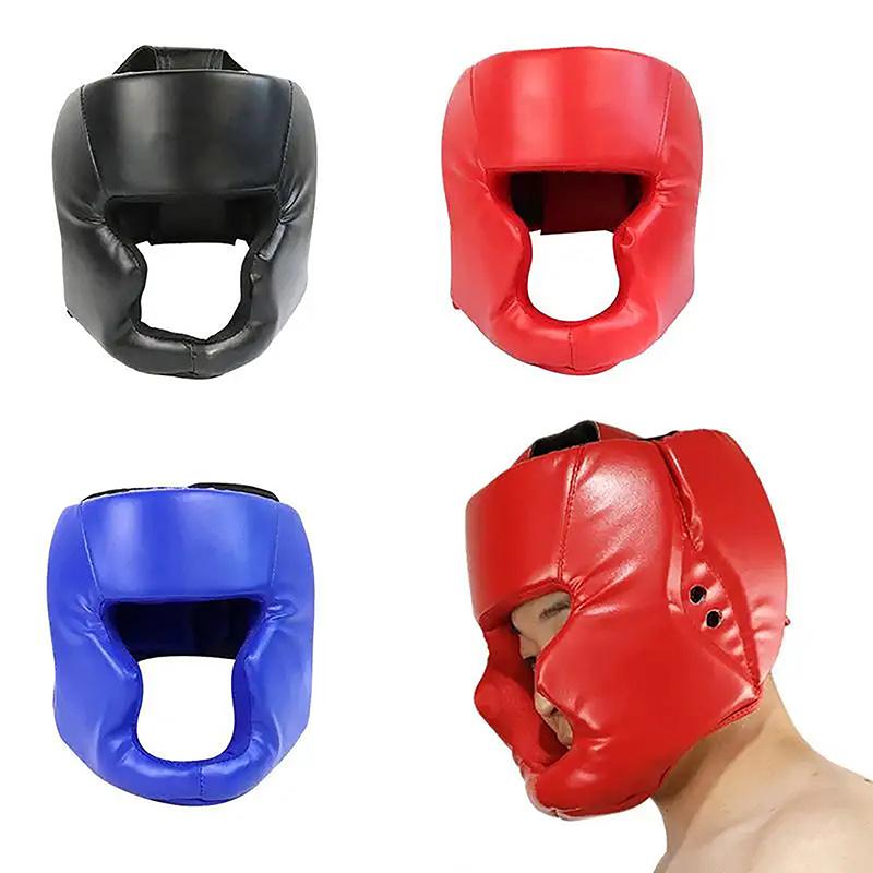 1pcs Full-covered Pu Boxing Helmet Kids Adults Muay Thai Training ...