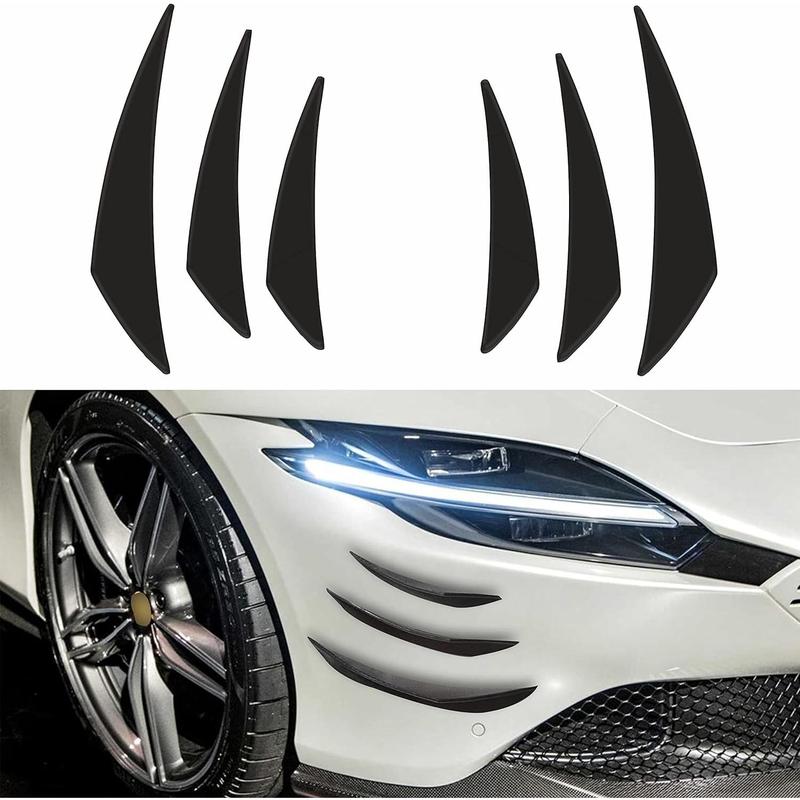 6PCS Universal Car Spoiler Canards Kit Front Bumper Lip Splitter ...