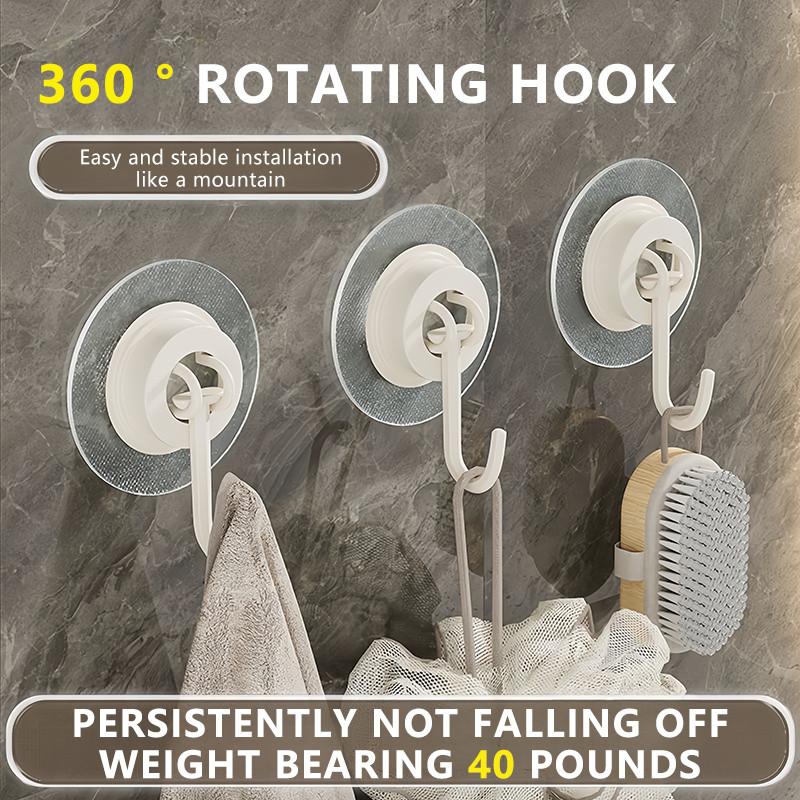 5pcs Heavy Duty Adhesive Hook 360° Rotating Ceiling Hook Strong ...