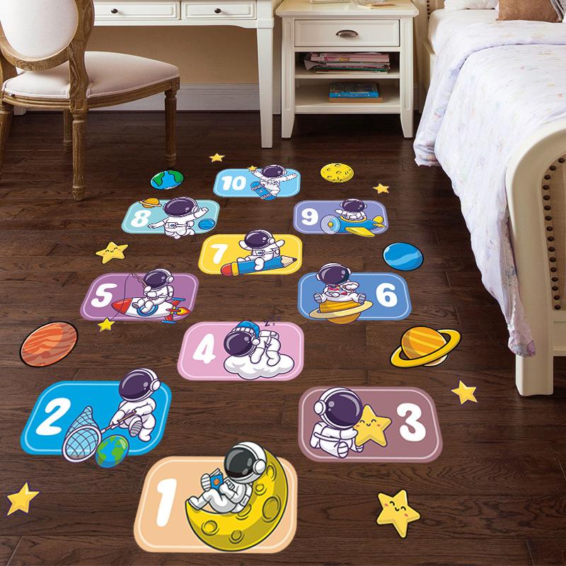 Pelekat Planet Hopscotch Kartun Visi Lantai Digital Angkasawan ...