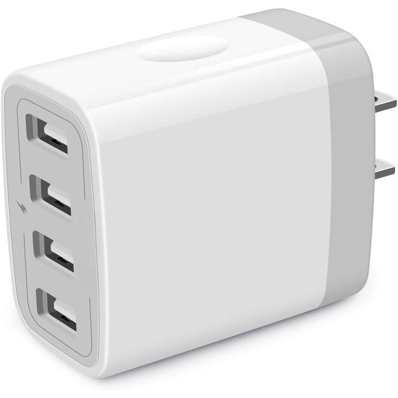 USB Charger Cube, Wall Charger Plug, 4.8A 4-Muti Port USB Adapter Power ...