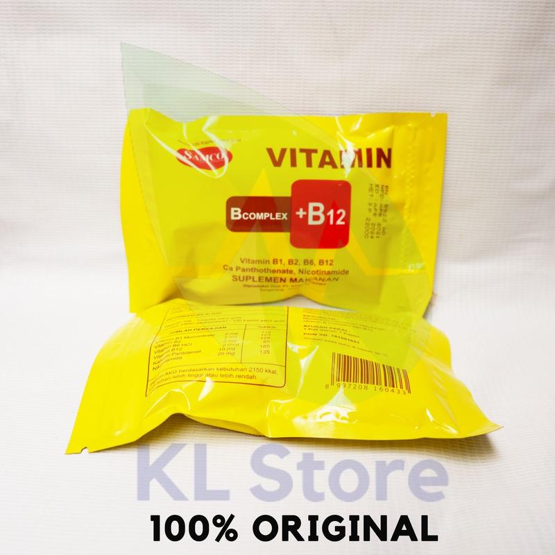 VITAMIN B COMPLEX + B12 SAMCO ISI 100 KAPLET BETOMINPLEX BETOMINPLEK ...