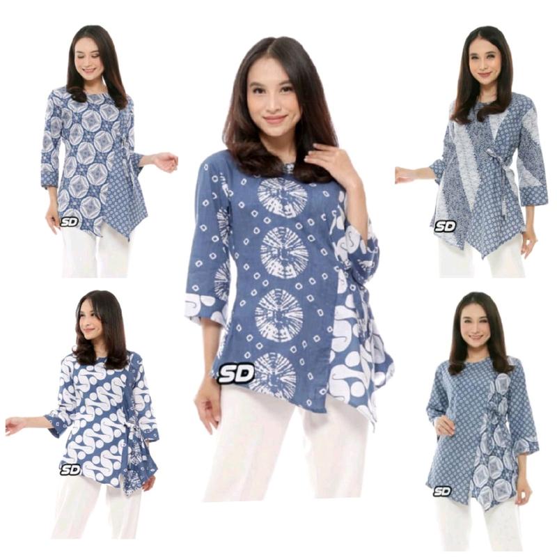 Baju Batik Wanita modern Batik Atasan Batik Wanita Kerja Kantor - Shop ...