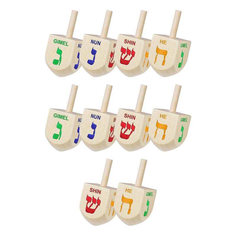 10 Pieces Wood Dreidels Handcraft DIY Crafting Projects for Kids ...