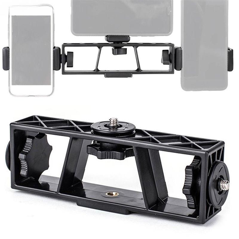 3-Position Stand Clip Bracket Holder Mobile Phone Clamp Tripod 1/4 ...