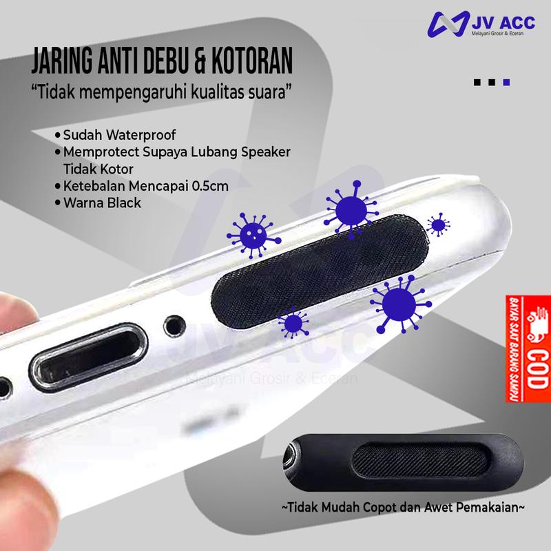STIKER JARING ANTI DEBU KOTORAN PENUTUP LUBANG SPEAKER HP Black ...