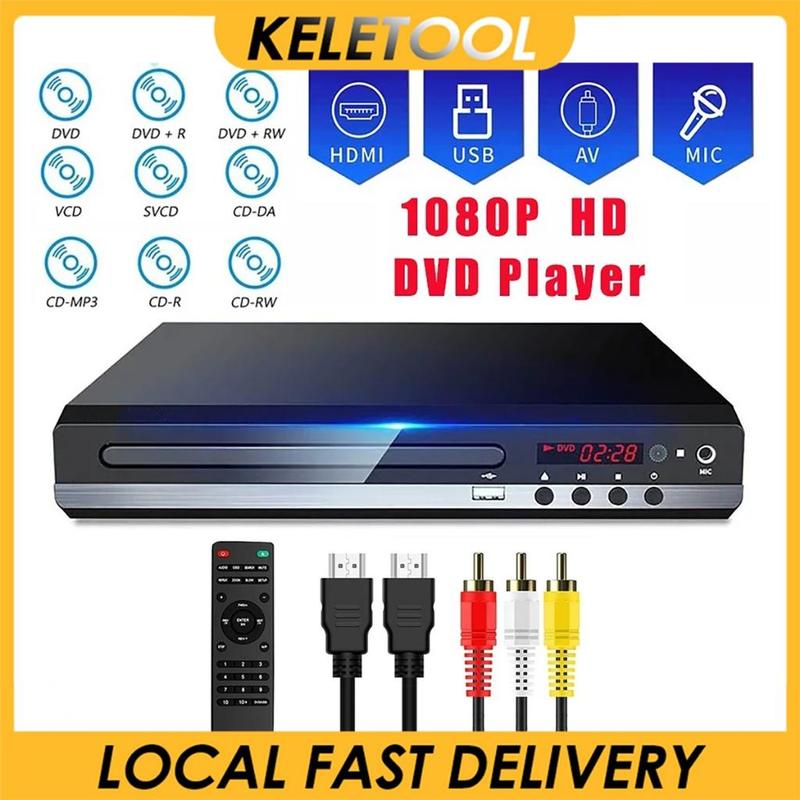 Portable DVD/CD Player with USB Port & HDMI for Home Use, 1080P ...