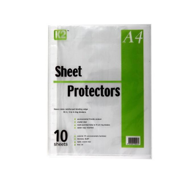 K2 Sheet Protector Refill Clear A4/10's 0.07mm / 10 pcs - TikTok Shop ...