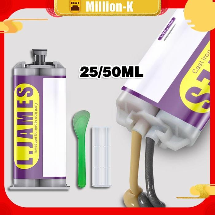 Jual Lem Besi AB 25ml 50ml Lem Perekat Metal Casting Glue Super Kuat ...
