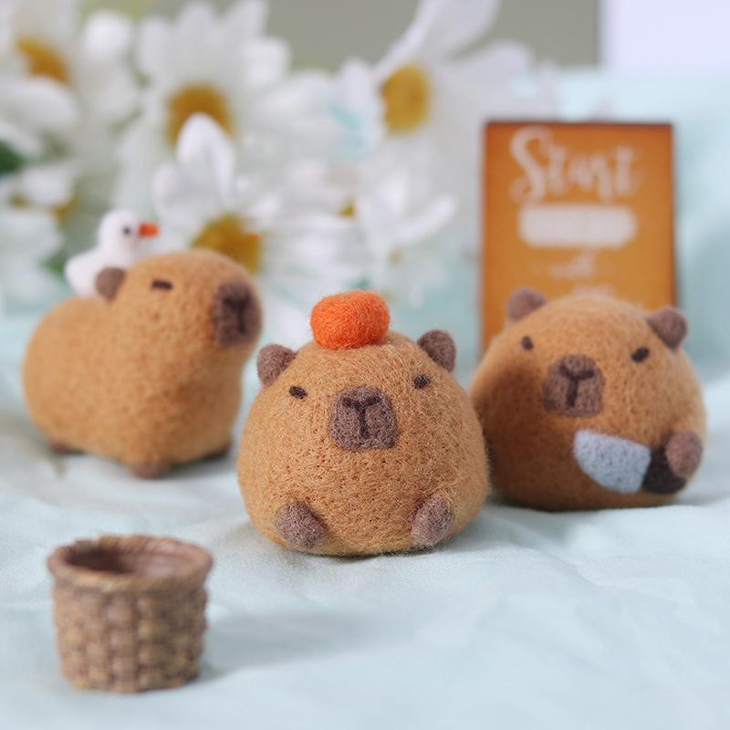 Cute Chubby Capybara Gray Fish Beginner Material Kit Wool Felt - TikTok ...