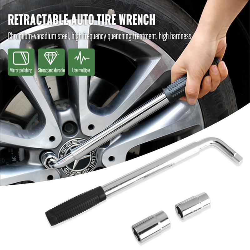 3PCS Tyre Wrench Telescoping Lug Wrench Spanner L Shape Lug Wheel ...