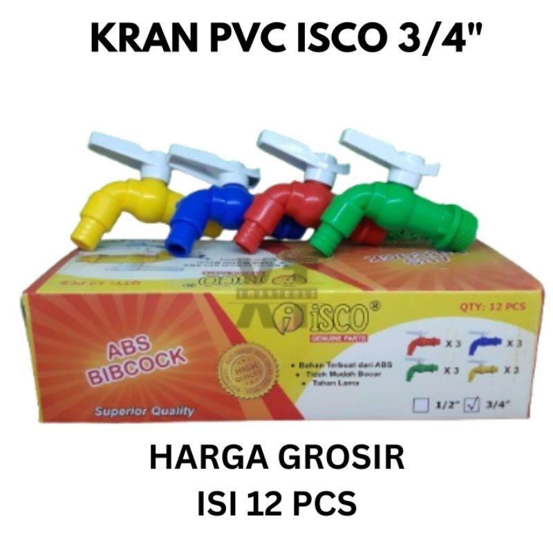 GROSIR 1BOX 12pcs Kran air 3/4 Inchi ISCO / Keran taman PVC tembok ...