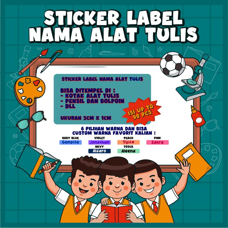 Sticker Label Nama Alat Tulis - Shop | Tokopedia