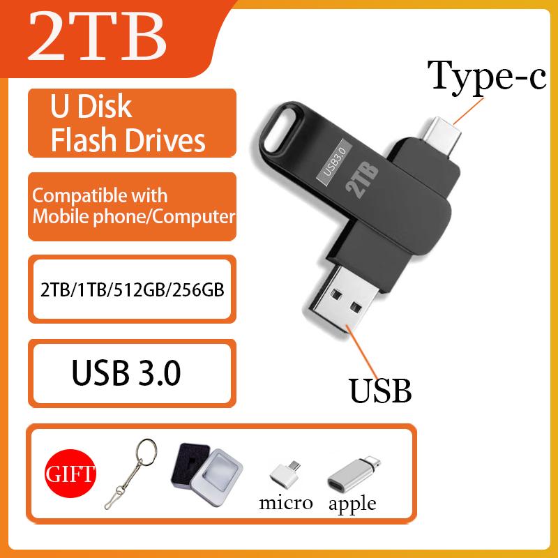 Pemacu Denyar USB 3.0, 2TB, T-Ypec, untuk Telefon Android, 256G ...