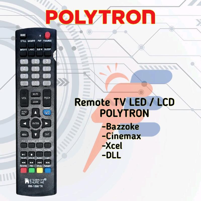 Remote TV POLYTRON LED asli plus baterai ABC AAA A3 BAZZOKE CINEMAX ...
