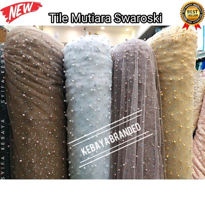 Jual Kain Tile Swarovski Mutiara Payet - Tile Swarovski Premium / Kain ...