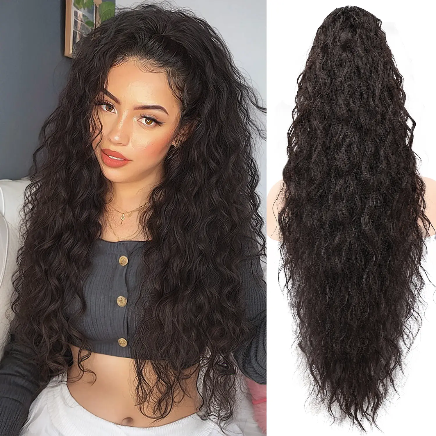Hair Extensions 6 Pieces Clip In Hair Tinsel Heat Resistant 24 - TikTok ...