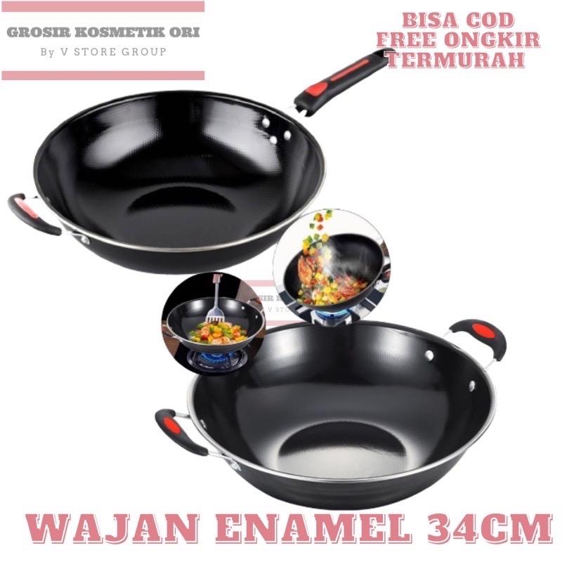 ( SIZE JUMBO 34cm WAJAN ENAMEL) ANTI GORES ANTI LENGKET ANTI - Shop ...