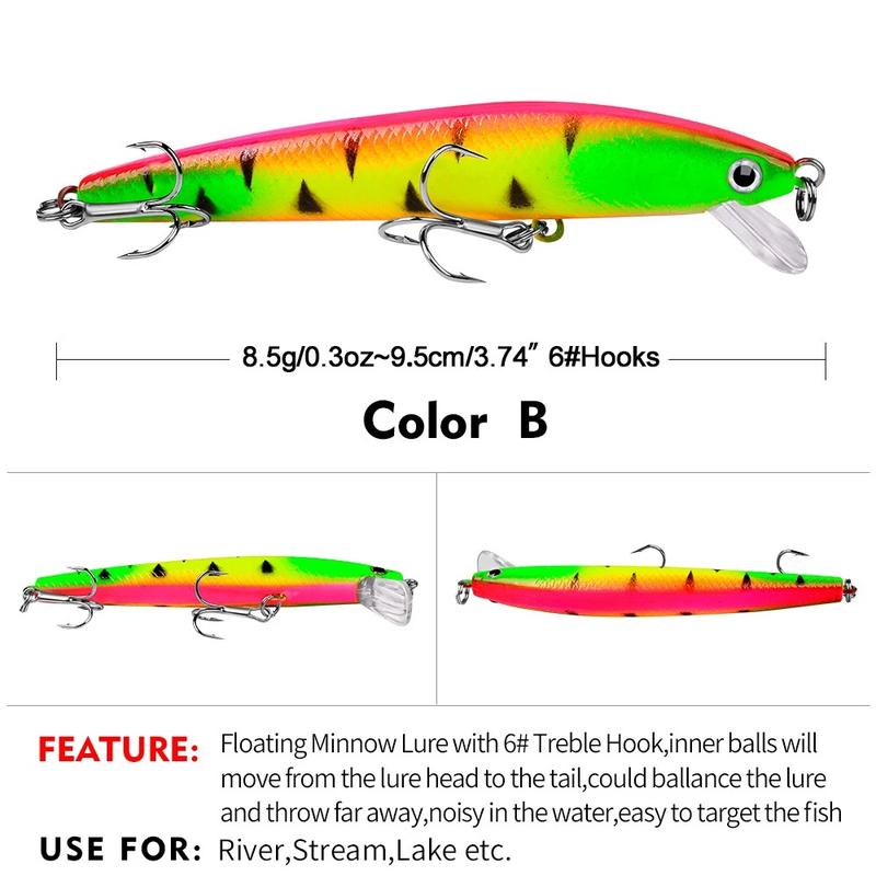 【Stock】9g/10cm fishing baits lures colourful Crankbait Lure Sinking ...