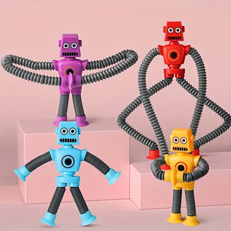 Cute Long Arm Robot Design Suction Cup Toy, 4 Counts/set Retractable ...