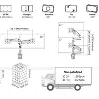 Promo NB H 180 /E180 Bracket Dual Monitor NB H180 17" - 27 Gas STRUT ...